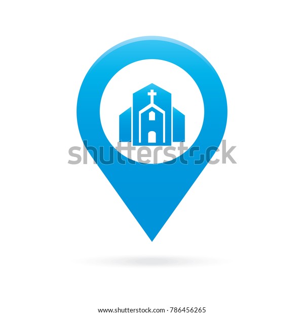 Church Map Pointer Icon Marker Gps Stock Illustration 786456265 ...