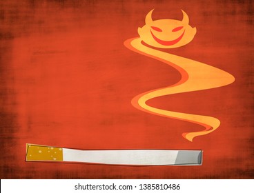 Cigarette Smoke Shape Devil Stock Illustration 1385810486