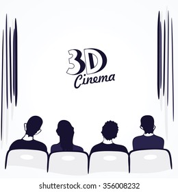 Cinema Audience Back View Stock Vector (Royalty Free) 351872150 ...
