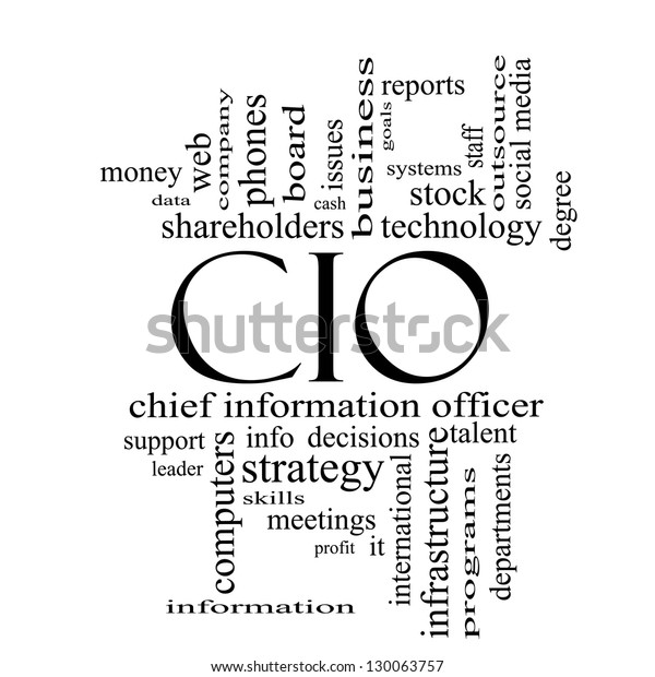 Cio Word Cloud Concept Black White Stock Illustration 130063757 ...
