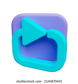 Circle Arrow Repeat 3d Icon Render Stock Illustration 2145870431 ...