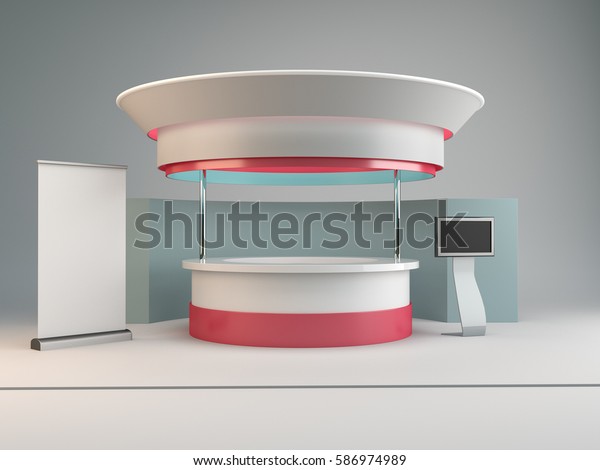Circle Booth Stand Template Mockup 3d Stock Illustration 586974989 ...