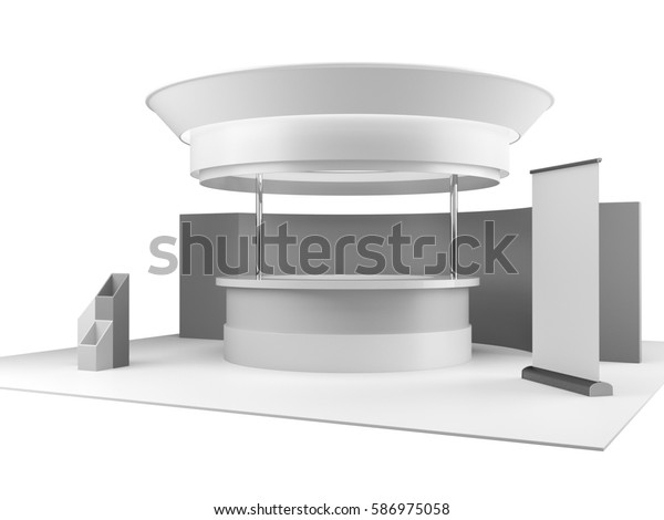 Circle Booth Stand Template Mockup 3d Stock Illustration 586975058 ...