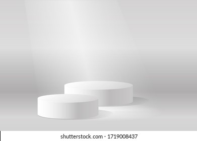 Circle Box 3d Rendering Presentation White Stock Illustration ...