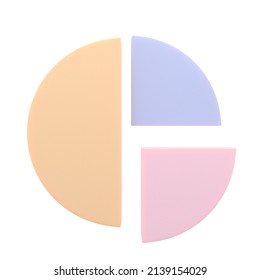 Circle Diagram Graph Icon Simple 3d Stock Illustration 2139154029 ...