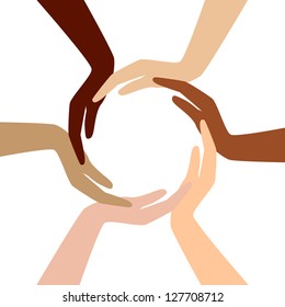 Eight Hands Circle Vector Concept Stock Vector (Royalty Free) 1840267960