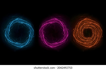 Circle Lightning Elements Electrical Abstract Stock Illustration ...