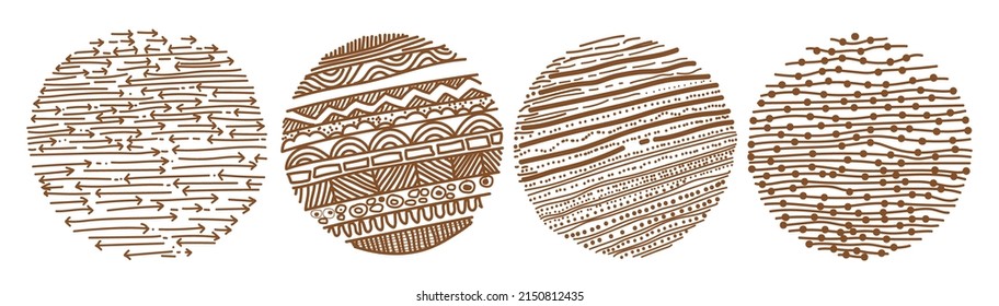 Circle Patterns Collection Four Stock Illustration 2150812435 ...