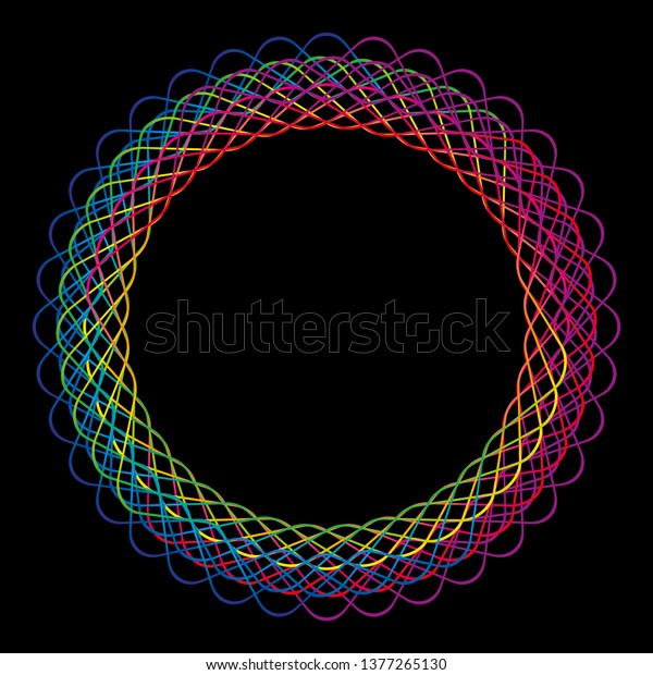 Circle Spirograph Pattern Rainbow Colors On Stock Illustration ...
