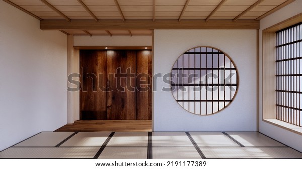 Circle Window Wall Design White Empty Stock Illustration 2191177389 ...