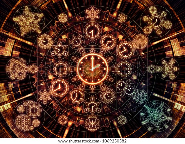 Circles Time Series Background Design Clock Stock Illustration ...