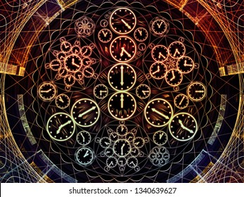 Circles Time Series Composition Clock Symbols Stock Illustration ...