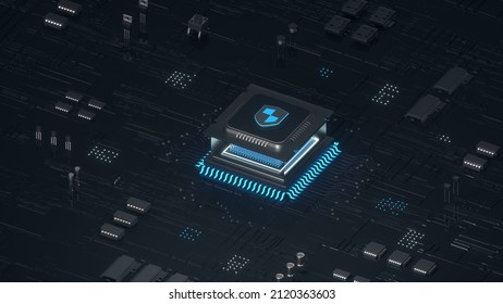 Circuit Board Shield Iconhardware Security Computer Stock Illustration ...