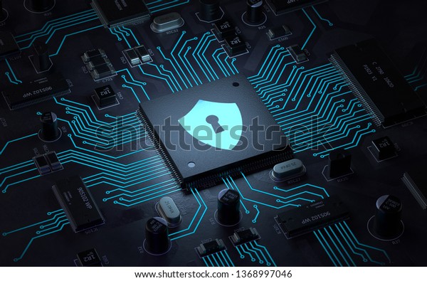 Circuit Board Shield Iconhardware Security Computer Stock Illustration ...