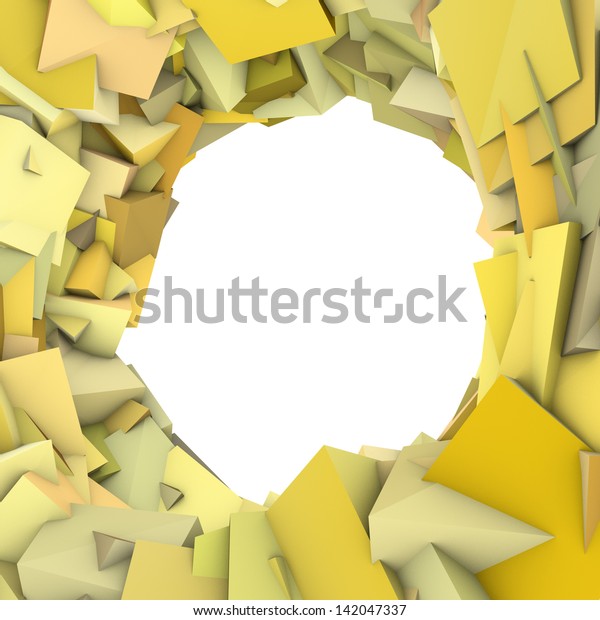 Circular Abstract Yellow Spiked Shape On Stock Illustration 142047337 ...