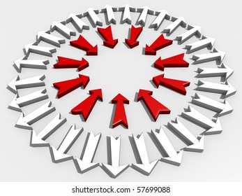 Vektor Stok Multiple Arrows Pointing Empty Space (Tanpa Royalti ...