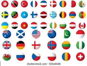 Circular Flags World On White Background Stock Illustration 50164048 ...