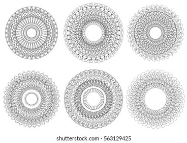 Circular Geometric Elements Rotating Radiating Shapes 스톡 일러스트 563129425 ...