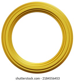 Circular Gold Frame 3d Render Illustration Stock Illustration ...
