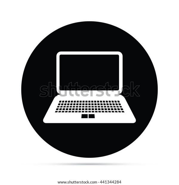 Circular Laptop Computer Icon Raster Version Stock Illustration ...