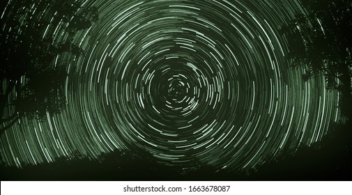 Circular Light Paths Starry Background Dark Stock Illustration ...
