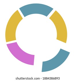 Circular Logo Divided Into Five Parts Stock Illustration 1884386893