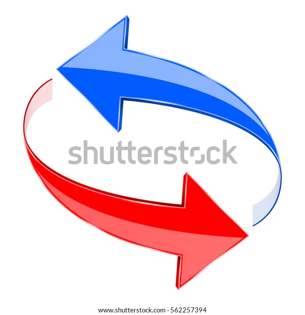 Circular Motion Arrows Blue Red 3d Stock Illustration 562257394 ...