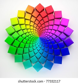 Circular Spectrum Pattern 3d Isolated Stock Illustration 77332117 ...