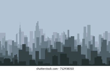 City Blue Color Background Daylight Panorame Stock Vector (Royalty Free ...