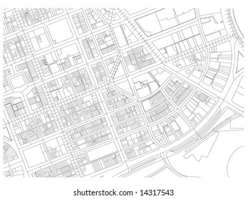 City Map Autocad Drawing Black White Stock Illustration 14317543 ...