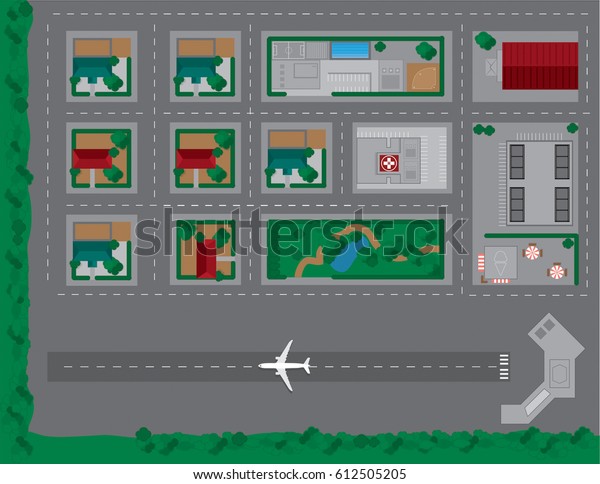 City Map Flat Design Stock Illustration 612505205 | Shutterstock