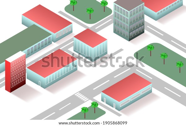City Plan Urban Development Layout Buildings Stock Illustration ...