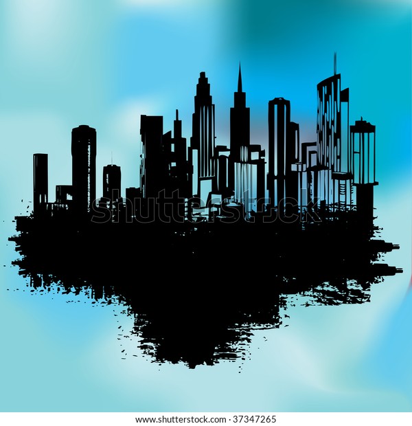 City Skyline Bitmap Background Stock Illustration 37347265