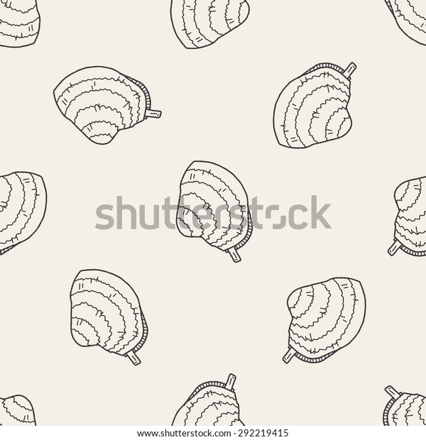 Clam Doodle Seamless Pattern Background Stock Illustration 292219415