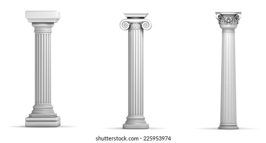 Three Columns Tuscan Doric Ionic Order Stock Photo 1806173662 ...