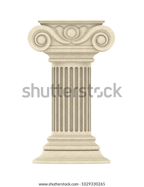 Classic Columns Isolated 3d Rendering Stock Illustration 1029330265