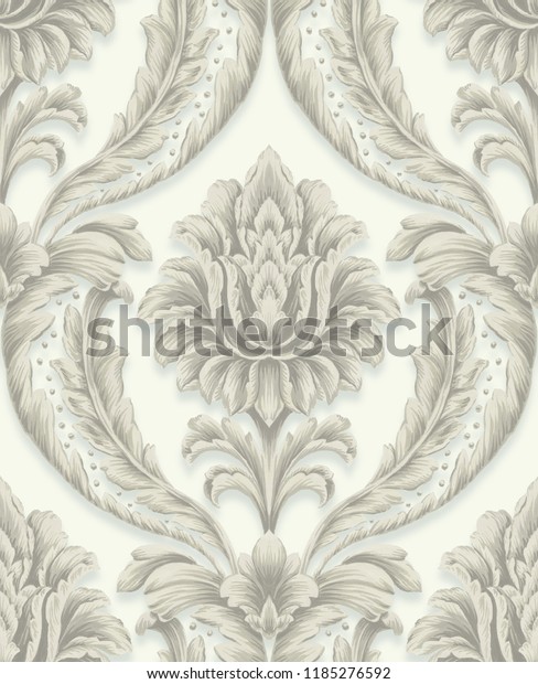 Classic Damask Seamless Pattern Stock Illustration 1185276592 ...