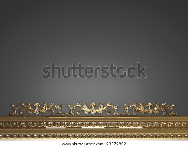 Classic Dark Background Design 3d Render Stock Illustration 93579802 ...