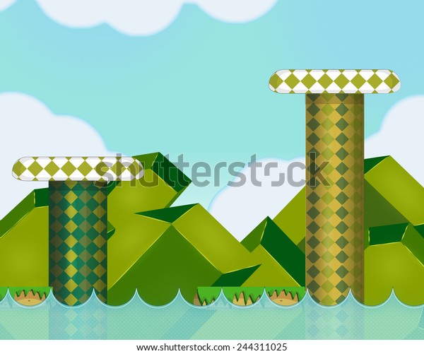 Classic Platform Game Screen This Classic Stock Illustration 244311025