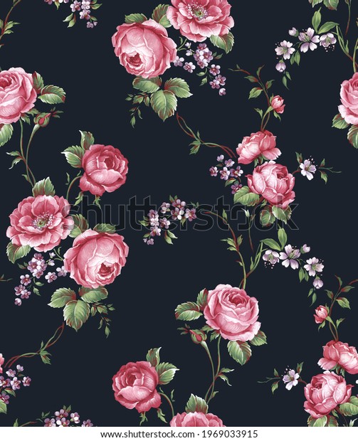 Classic Popular Flower Seamless Pattern Background Stock Illustration ...