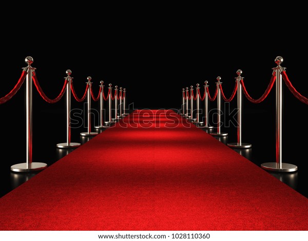 Classic Red Carpet 3d Rendering Image Stock Illustration 1028110360