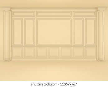 Vintage Wall Decorated Panel Mouldings Classic Stock Vector (Royalty ...