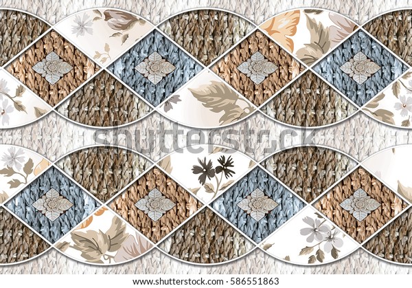 Classic Wall Texture Tiles: ilustrações stock 586551863 | Shutterstock