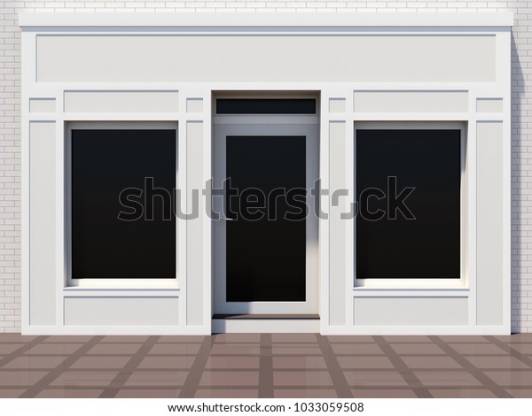 Classic White Shopfront 3d Render Stock Illustration 1033059508