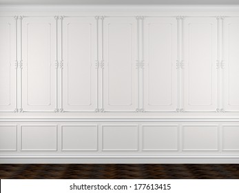 Classical Interior White Wall Dark Floor Stock Illustration 177613415 ...