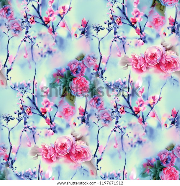 Classical Vintage Seamless Flower Pattern Background Stock Illustration ...