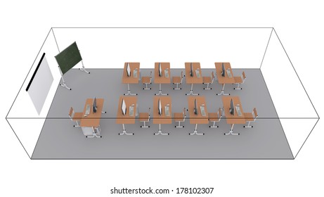 Classroom 3d Render Isolated On White Stock Illustration 178102307 ...