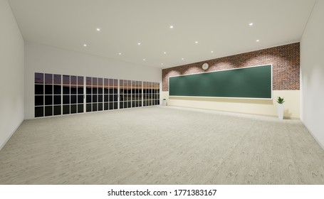 Classroom Background Empty Room Interior School Stock Illustration ...
