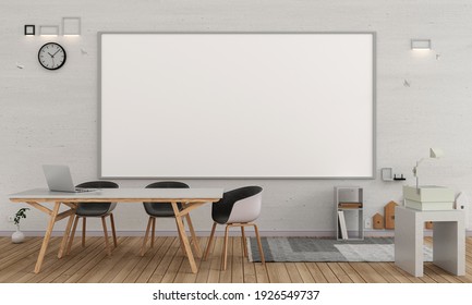 Classroom Interior Big Table Set Discussion Stock Illustration 1926549737