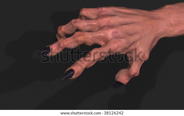 Clawed 3d Monster Hand Model Dark Stock Illustration 38126242 ...